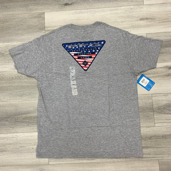 Columbia | Shirts | Columbia Pfg Tshirt Patriotic American Flag Logo ...